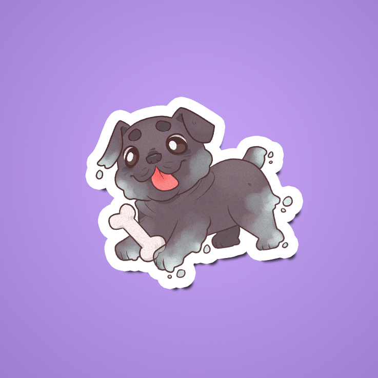 Sticker - Griffin the Ghost Dog - Nia Quinn